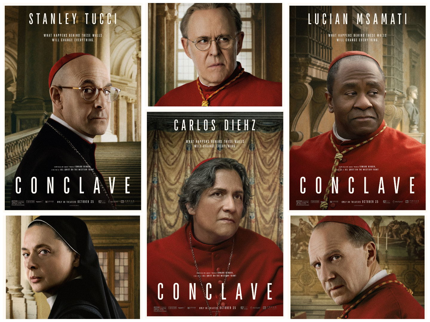 Six New Character Posters Released for Ralph Fiennes' Thriller 'Conclave' - FilmoFilia