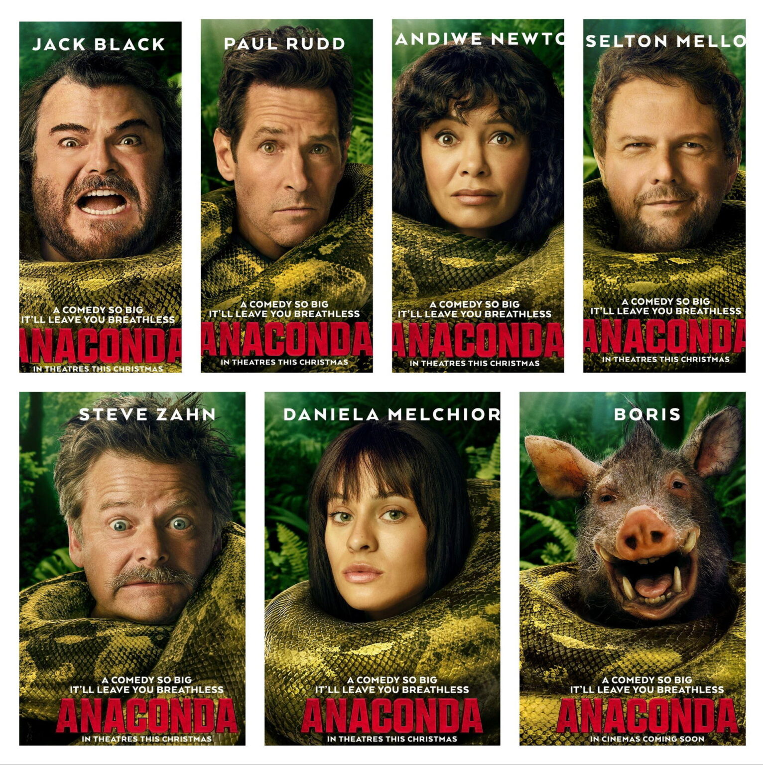 Anaconda 7 Character Posters Unveil Star Ensemble For Holiday Reboot ...