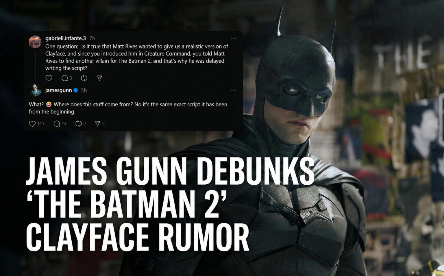 The Batman 2: James Gunn Debunks Clayface Script Delay Rumors - FilmoFilia