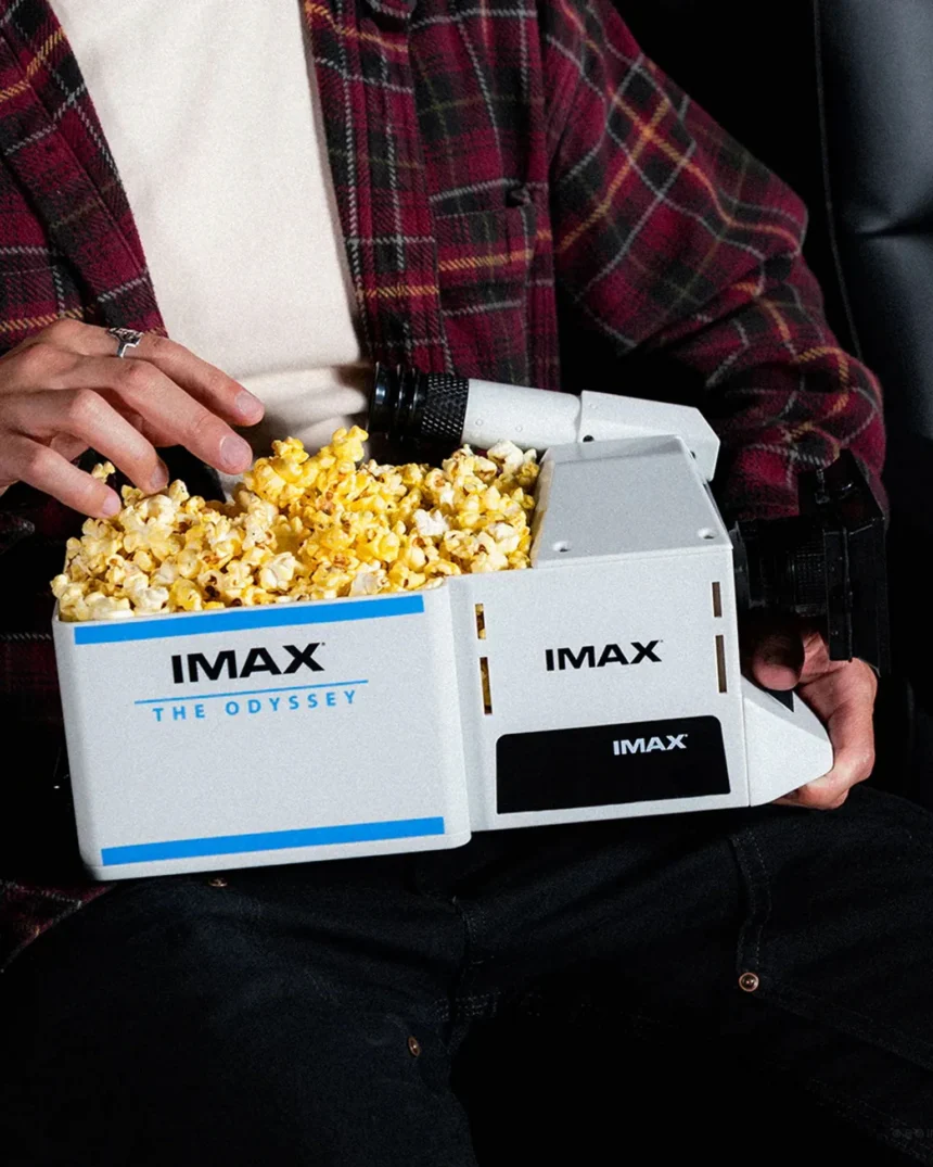 The Odyssey Popcorn Bucket Turns Nolan's IMAX Camera Into Merch ...